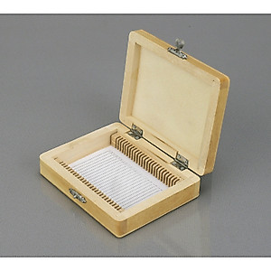 AmScope Wood Microscope Slide Storage Box, Holds up to 25 Blank, Prepared Slides