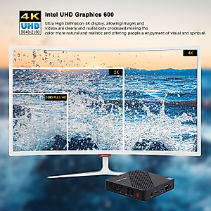 MINISFORUM N40 Mini PC UHD 4K@60Hz Celeron N4020(up to 2.8GHz) Fanless Mini Computer, DDR4 4GB+64GB eMMC, DIY SSD, Dual Band WiFi, HDMI&VGA Desktop Mini Computer