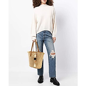 Beach Straw Bag Large Tote Bags for Women, Handmade Summer Purse Handbag L Beach Bags