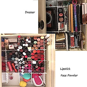 OJYUDD 12PCS DIY Plastic Grid Drawer Dividers,White Adjustable Sock Underwear Dresser Drawer Organizers Divider for Stationary Storage