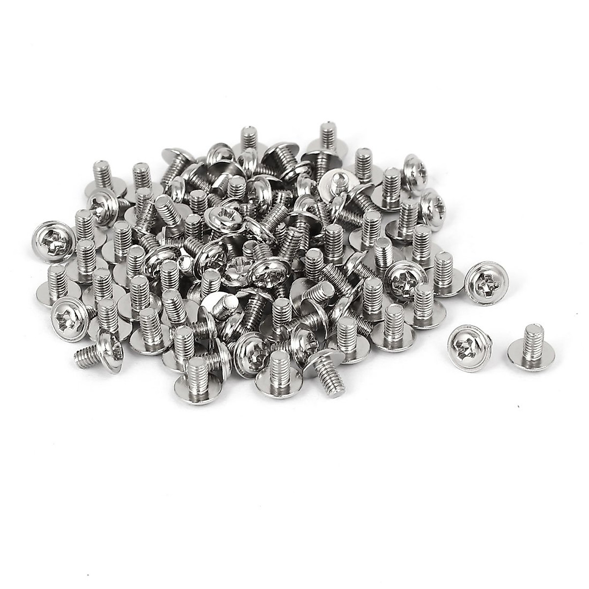 Aexit Computer PC Cleaning & Repair Case Nickel Plated Phillips Washer Motherboard Screw Computer Screws PWM3x5mm 100pcs