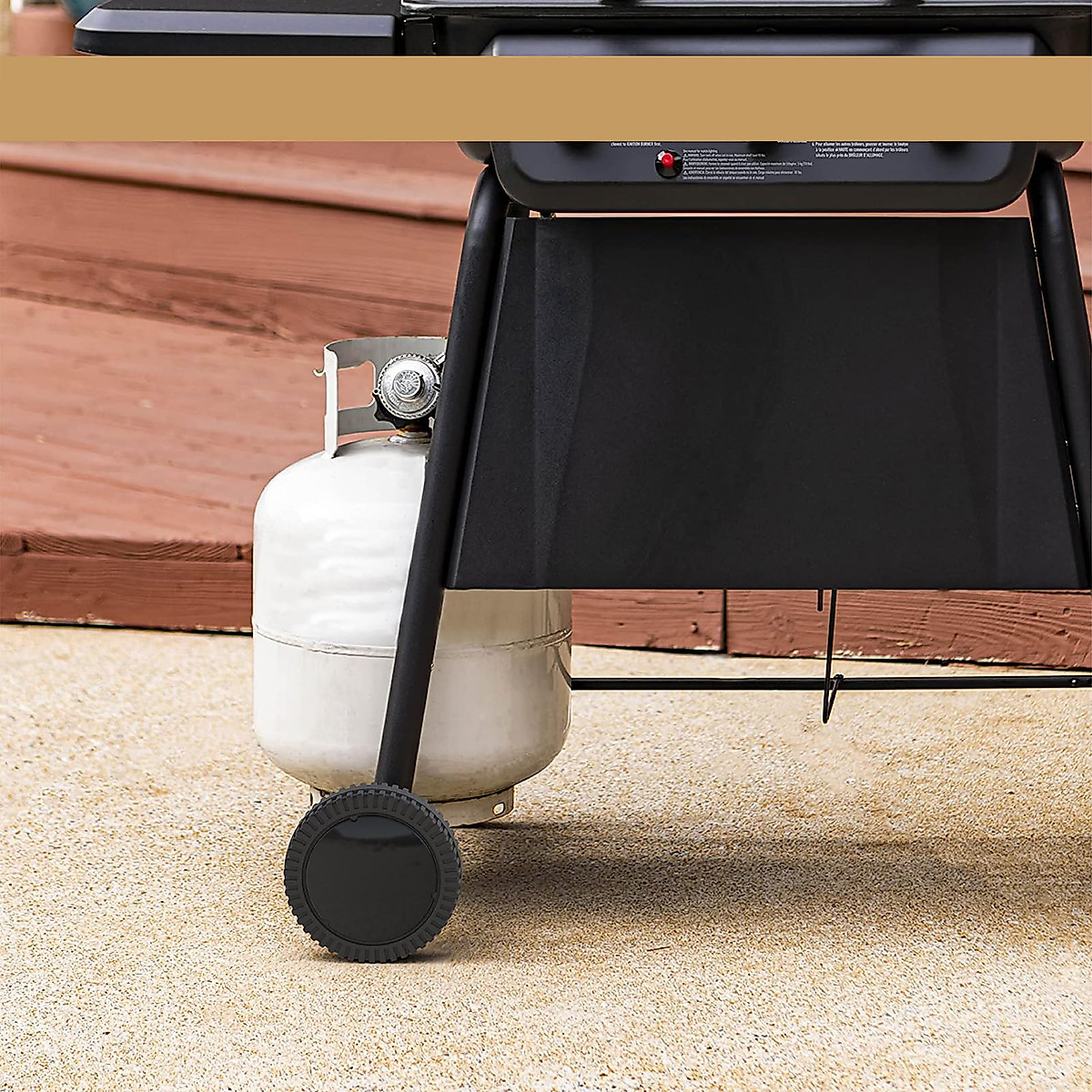 BiLLNE 2 Pack 6 Inch BBQ Grill Wheels Replacement for Charbroil Kenmore 80008428 4154569 BBQ Grill Plastic Grill Wheels G206-0025-W1Add Protective Cover Black