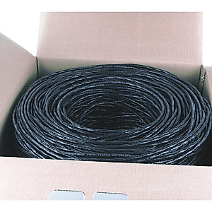 FiveStarCable Cat6 CMR 1000 Ft 23AWG Riser Rated Solid Bare Copper Cable 4 Twisted Pair UTP Bulk Ethernet Router Network POE Security Camera Cable LAN Cable PVC Black