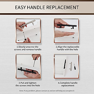 SXNOWS White Wooden Coffee Table Tray - Large Ottoman Tray for Living Room - White Wooden Serving Tray with Handles(2 Sets) - Wooden Serving Tray for Ottoman, 4 Round Coasters Included