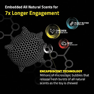 Playology Puppy Dog Ball for Sensory Development | Medium Sized Stuffed Chew Toy with Squeaker for Puppies up to 50lbs | Engaging All-Natural Peanut Butter Scented Sensory Toy