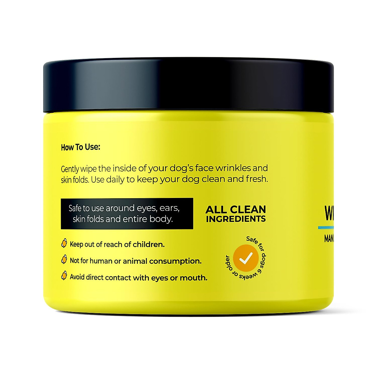 Wrinkle Wipes for French Bulldog, English Bulldog & Pug -100% Organic Extracts Dog Wrinkle Wipes to Soothe Wrinkles- Dog Face Wipes Cleaning Alcohol Free- Say Bye to Rash w/ Wrinkle Paste For Bulldogs