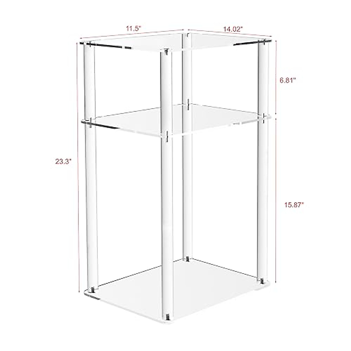 KMANDLU Acrylic End Table，Acrylic Coffee Table，Transparent Bedside Table， Leisure Table， Acrylic Side Table，Showroom Transparent Small Table
