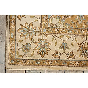 Nourison Modesto Traditional Beige 5'3" x 7'3" Area Rug, Easy Cleaning, Non Shedding, Bed Room, Living Room, Dining Room, Kitchen (5x7)