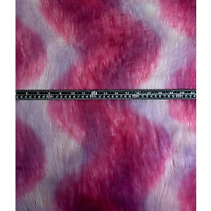 Faux Fur Fabric Shaggy 1.5inch Long Soft Plush (Rainbow Pink Wave) 58" Wide Sold by The Continuous Yard - DIY Projects, Craft Supply, Costume, Decoration, Upholstery, Fur Suits, Furry Paws and Tails