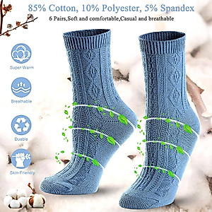 Mcool Mary Womens Crew Socks, Casual Knit Cotton Comfy Breathable Cool Ankle Dress Socks for Girls 6Pack