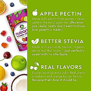 NUTRAMIN Daily Vegan Keto Multivitamin Gummies Vitamin C, D2, and Zinc for Immunity, Plant-Based, Sugar-Free, Nut-Free, Gluten-Free, with Biotin, Vitamin A, B, B6, B12 & More 90 Count, 45 Days