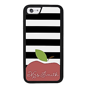 Teachers Appreciation Gift Personalized Apple iPhone Black Rubber Phone Case Compatible with iPhone 14 Pro Max, Pro, Max, iPhone 13 Pro Max Mini, 12 Pro Max Mini, 11 Pro Max X XS Max XR 8 7 Plus
