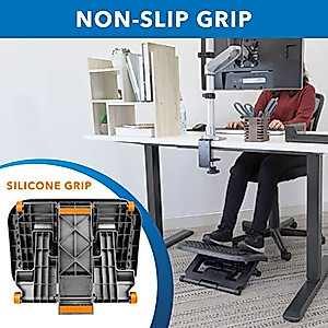 Mount-It! Ergonomic Under Desk Footrest | Height Adjustable Office Foot Rest with 3 Height Levels | Tilting Foot Stool | Home Office Footrest with Massage Surface for Improved Circulation (MI-7801)