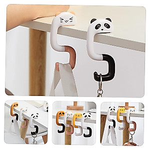 STOBAZA 4pcs Cartoon Animal Desktop Hook Desk Office Bag Hook Nail Handbag Hook Holder Plastic Reusable Hooks Heavy Duty Hangers Tote Multi-Function Hooks Abs Hanger Rack Non-Slip Student