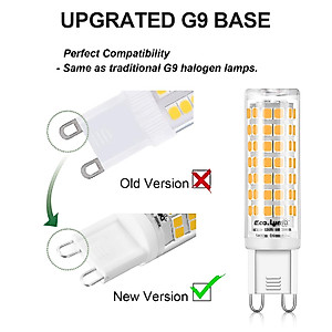 Eco.Luma G9 LED Bulb Dimmable, Warm White, 6W Equivalent 40W, 50W, 60W Halogen, 3000K, 540LM Light, AC 120V CRI 82, G9 Base (Soft Warm White, 6PCs)