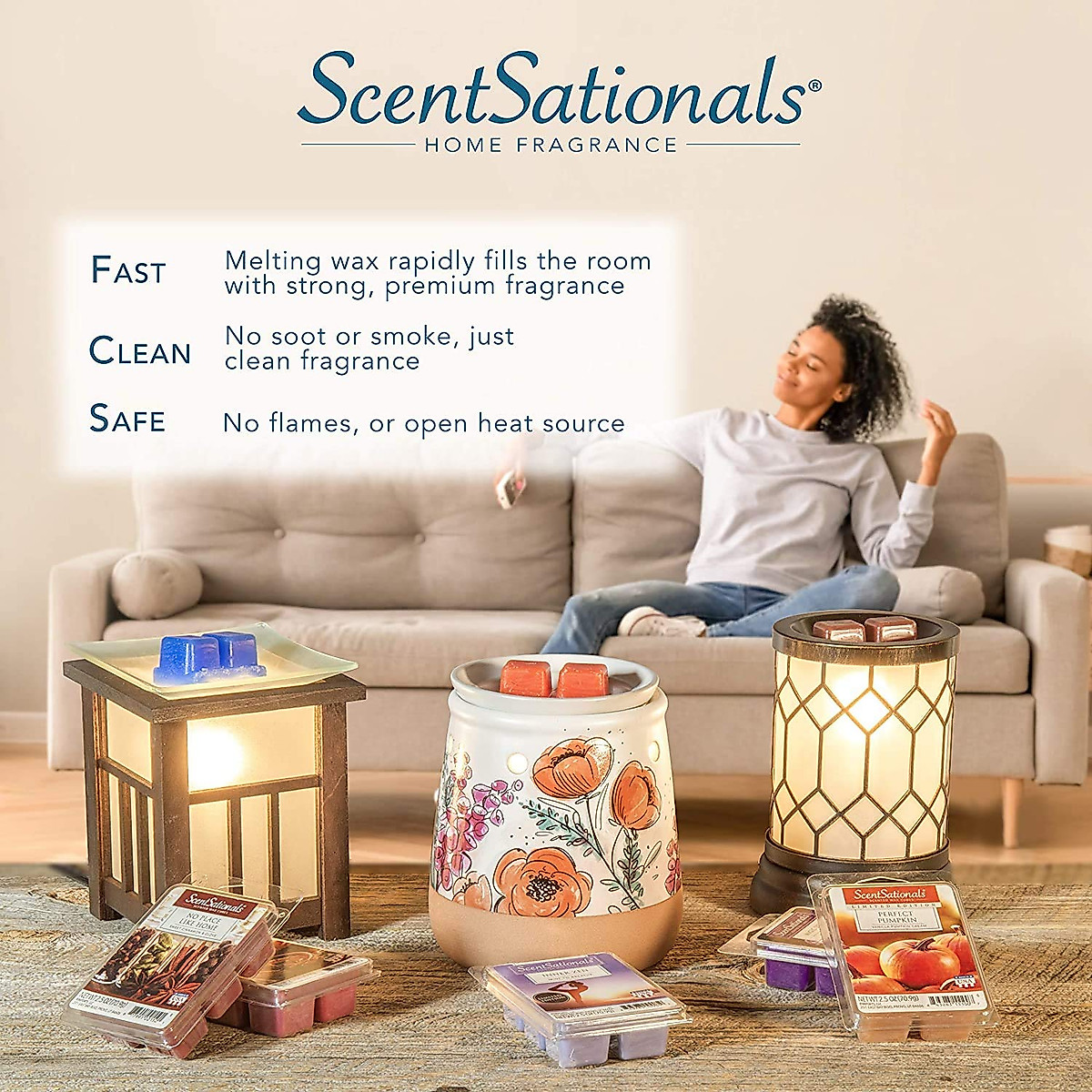 Scentsationals Wax Melts, Wax Cubes Strong Scent - Magic Spell - Long Lasting Scented Wax Melts for Warmer, 2.5 oz (6 Cubes)