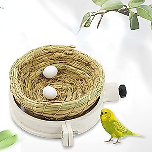 Yu’s north Bird Breeding Nest Bed for Parakeet Cockatiel Canary Lovebird and Small Parrot Cage Hatching Nesting Box (Straw)