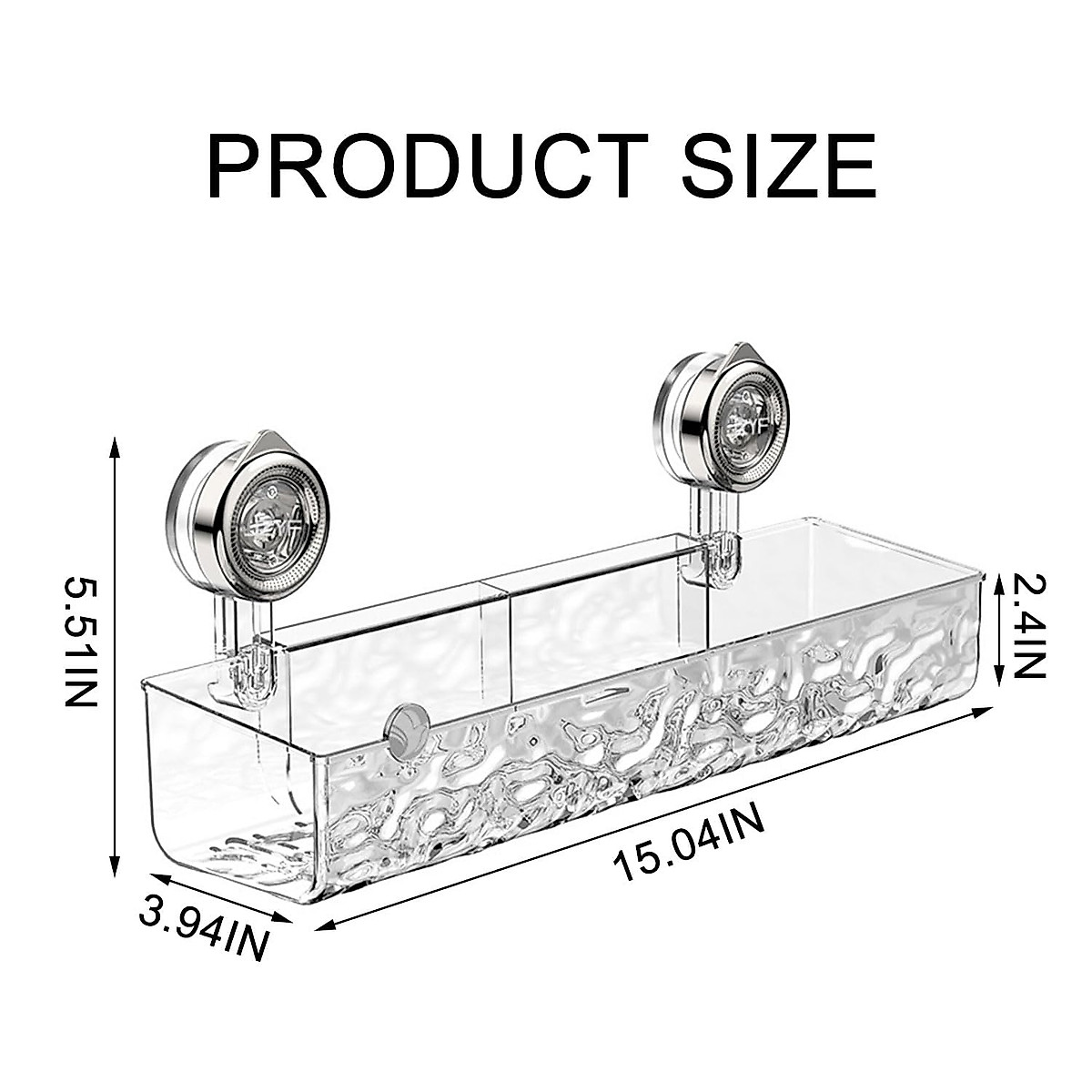ZCNANDG No Drill Clear Wall Caddy, Drill-Free Removable Storage,Removable Suction Cup Shelf, Organizer for Shower, Sink, Wall Mounted Space Saver, No Drilling Bathroom Shower Organizer