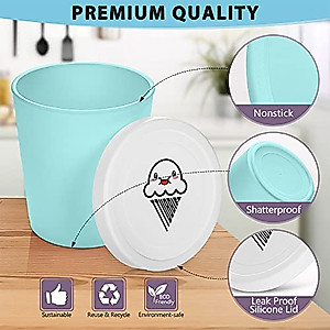 TTUBBIEZ Ice Cream Containers (2 Pack - 1 Quart Each), Ice Cream Containers for Homemade Ice Cream, Ice Cream Storage Containers for Freezer, 1 Quart Freezer Containers for Ice Cream Storage - Mint Chip