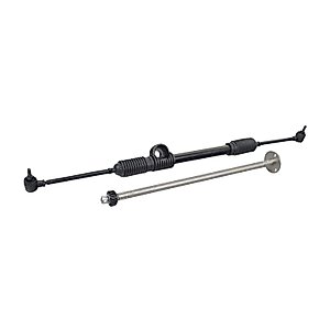 AlveyTech Steering Gear Assembly for Coleman KT196 96cc 6.5 Hp Go-Kart - Replacement Parts Kit Includes Gearbox, 17.8" Steel Shaft, Tie Rod (2), Ball Joint (2), and Rubber Boots, Also fits CK196-T