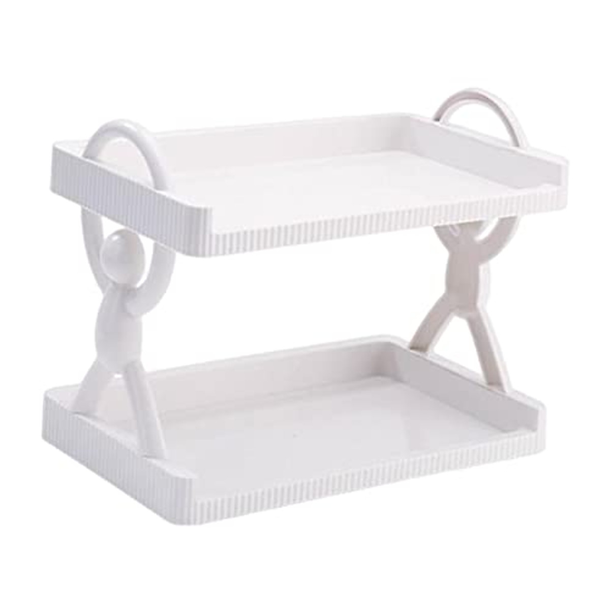 Gralara 2 Tiers Floating Wall Shelves Living Room Bedroom Kitchen Organization Shelf Rack , White