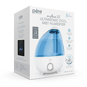 Pure Enrichment MistAire XL Ultrasonic Cool Mist Humidifier - All Day Operation for Large Rooms, 1 Gallon Tank, Variable Mist Control, Automatic Shut-Off, Whisper Quiet, and Optional Night Light