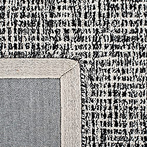 SAFAVIEH Abstract Collection Area Rug - 8' x 10', Black & Ivory, Handmade Wool, Ideal for High Traffic Areas in Living Room, Bedroom (ABT468Z)