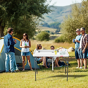 TooGooD Folding Fish Cleaning Table with Sink, Portable Camping Dish Washing Station w/ 31' Ruler Integrated