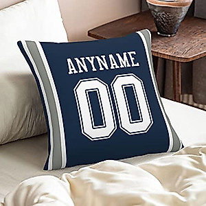 Lalkllo Throw Pillow Football Fans Custom Any Name and Number for Men Women Boy Gift 16x16, 18x18 & 20x20 Inch