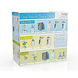 Kiinde Twist Pouch Direct-Pump Direct-Feed Twist Cap Breast Milk Storage Bag for Pumping, Freezing, Heating and Feeding, Pre-Sterilized, Breast Feeding Essentials, 6 Ounce, Pack of 20