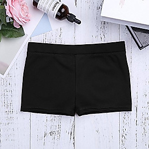 YUUMIN Girls Low Rise Boy Cut Booty Shorts Dance Sports Gym Bottoms Hot Pants Black 12
