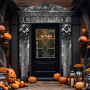 HunnmingRe 3 Pcs Halloween Cemetery Archway Halloween Cemetery Banners Halloween Gothic Outdoor Banners Halloween Sign Banner Decorations for Outdoor Halloween Party Supplies