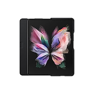 SAMSUNG Galaxy Z Fold 3 Flip Phone Case, Leather Protective Cover with Stand, Heavy Duty, Shockproof Smartphone Protector, US Version, Black,EF-FF926LBEGUS
