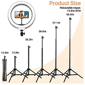 Selfie Ring Light, LED Light Ring with Stand, Circle Light for Makeup/Live Stream, Desktop Camera LED Ringlight with Tripod and Phone Holder Ring Lights for Photography/YouTube/Video Recording/Vlogs