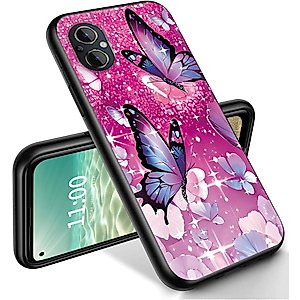 RYUITHDJP for Oneplus Nord N20 5g Phone Case 6.43" Butterflies Bling Design, Phone Case for Oneplus Nord N20 Case TPU Stylish Protective Cover