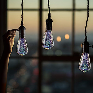 Feit Electric Infinity 3D Fireworks LED Light Bulb, ST19 LED Bulb, ST19/PRISM/LED,1 Count (Pack of 1), Multicolor