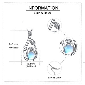 Moonstone Necklace for Women 925 Sterling Silver Tulip Jewelry Gifts for Women Mom Mother Grandma