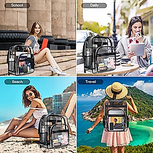 Clear Backpack Large Backpack Heavy Duty Sturdy Shape Transparent Backpack (C-Clear)