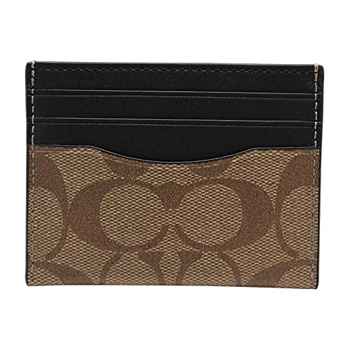 Coach Men ID Card Case Signature QB/Tan