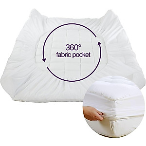 Full Size- 1 Piece 850 GSM Down Alternative 3 Inch Thick Upto 25" Deep Pocket Fitted Mattress Topper Protector Extra Soft Comfortable Sleep for All Season- Full(54X75 Inche), White