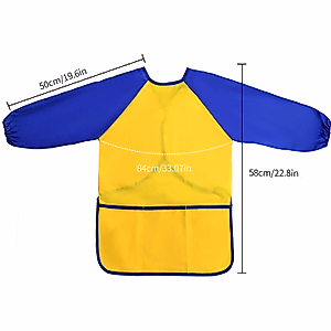 Elcimri Kids Art Smocks,Artist Painting Aprons Long Sleeve,Painting Smock,Toddler Painting Apron with 3 Pockets,Art Painting Supplies