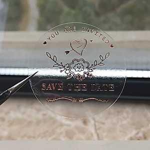 Rose Gold Foil Stickers, Wedding Envelope Seal, Foil Wedding Stickers, You Are Invited, Save The Date Wedding Labels, Clear Stickers, 100 Pcs/Lot