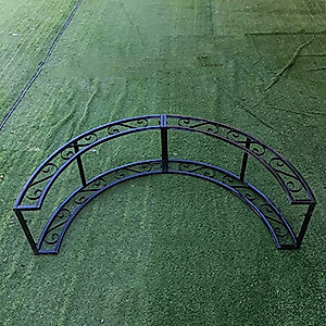 Semi-Circular Garden Arch,Iron Art Rose Arch,Climbing Plants Arch Arbor Wall Trellis,for Decoration Outdoor Gardens Entrance/Villa Door Arches,Black (Size : 180x90cm/70.8x35.4in)