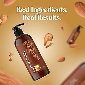 Nourishing Apricot Kernel Oil - Lightweight Body Moisturizer for Soft, Smooth Skin and Hair - Fast Absorbing Cold Pressed Face and Body Oil - 16oz