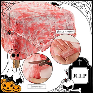 UNIFAMILY 3pcs Halloween Tablecloth Bloody, 85 x 60 Inch Bloody Gauze Halloween Table Cover, Bloody Rectangle Halloween Tablecloth, Halloween Party Tablecloth Halloween Party Decoration Supplies