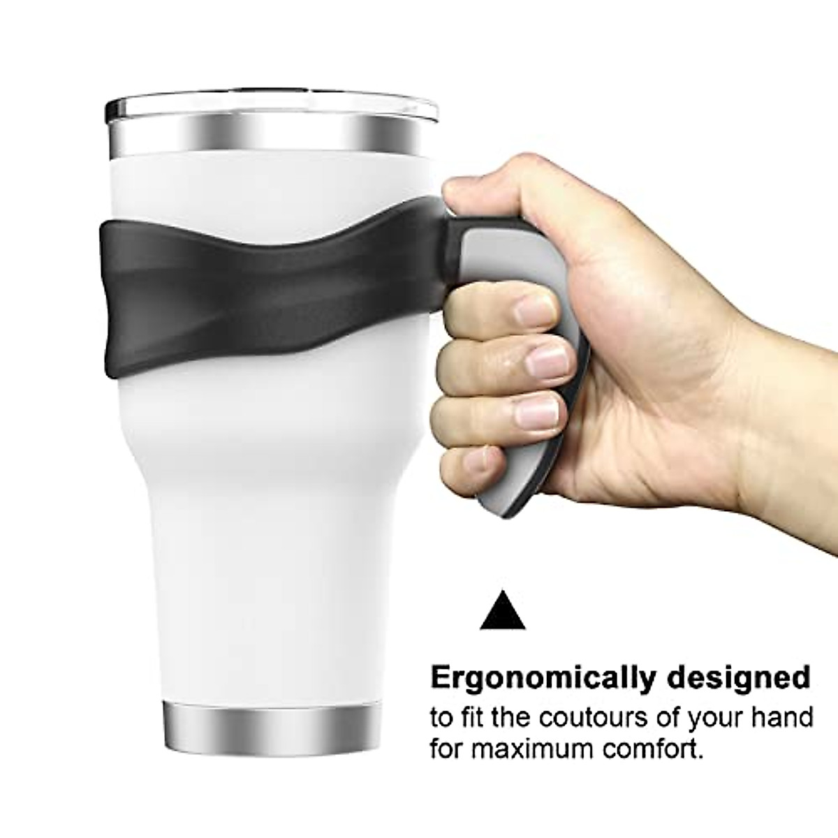 Tumbler Handle Fits for 30 OZ YETI Rambler,Rtic Mug-Previously Design,Sic,OZARK TRAIL & More Tumbler Travel Mug | BPA FREE（Handle Only） (Black)