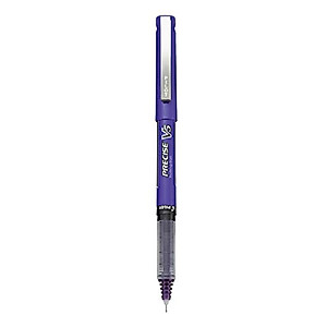 PILOT Precise V5 Stick Liquid Ink Rolling Ball Stick Pens, Extra Fine Point (0.5mm) Purple Ink, 12-Pack (25106)