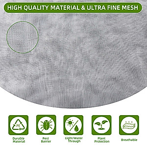 PDGROW Garden Mesh Netting for Plants, 4 Pack Insect Bird Barrier Netting Mesh with Drawstring, 3.3x2.6 FT Garden Bug Netting Plant Cover for Protect Fruit Tree Vegetable Flower