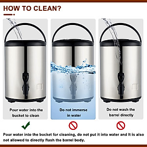 YMJOINMX Food Grade Stainless Steel Insulated Beverage Dispenser 8L 2.1Gallon Insulated Thermal Hot and Cold Beverage Dispenser for Hot Tea Coffee Cold Milk Water Juice (304 Stainless Steel)