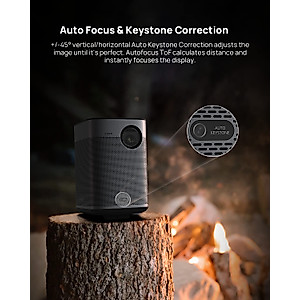 XGIMI Halo+ 1080P Portable Projector, 900 ANSI Lumens with Harman Kardon Speakers, Auto Keystone Correction, Auto Focus, Intelligent Obstacle Avoidance, Intelligent Screen Alignment, Android TV 10.0